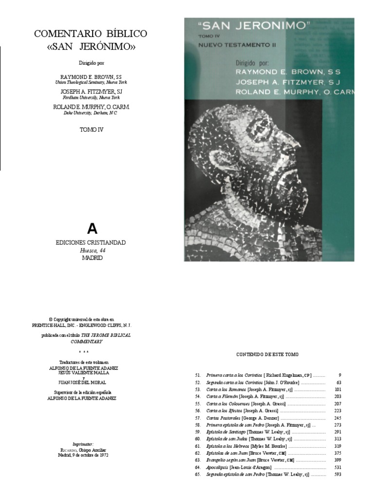 Brown, Raymond E - Comentario Biblico San Jerónimo Tomo IV | PDF | Pablo el apóstol | Jesús