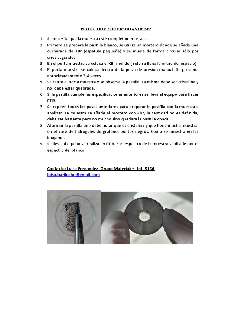 PROTOCOLO - Pastillas FTIR | PDF