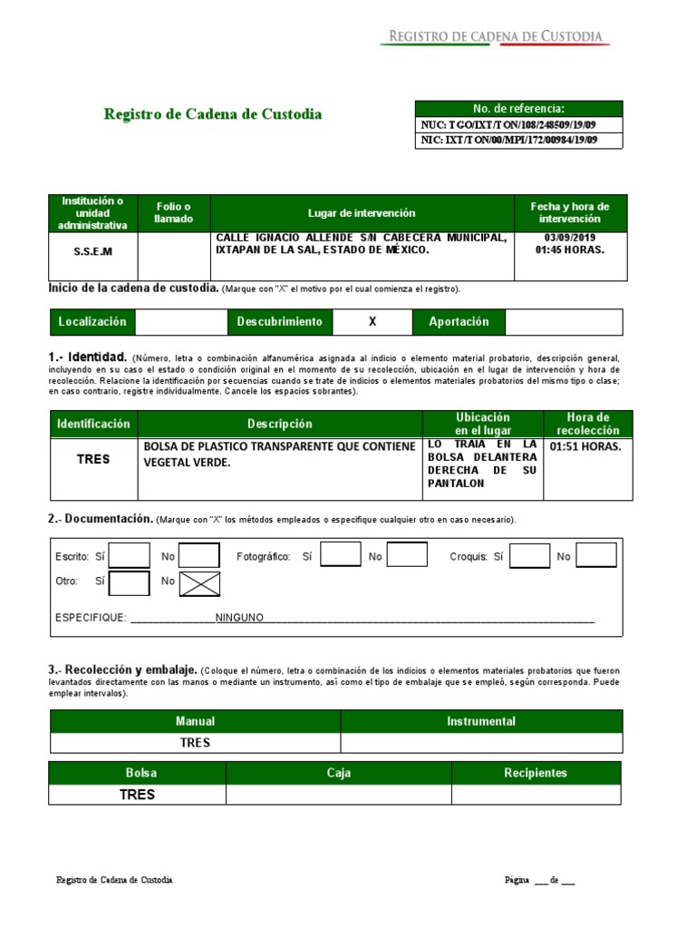 Cadena de Custodia | PDF