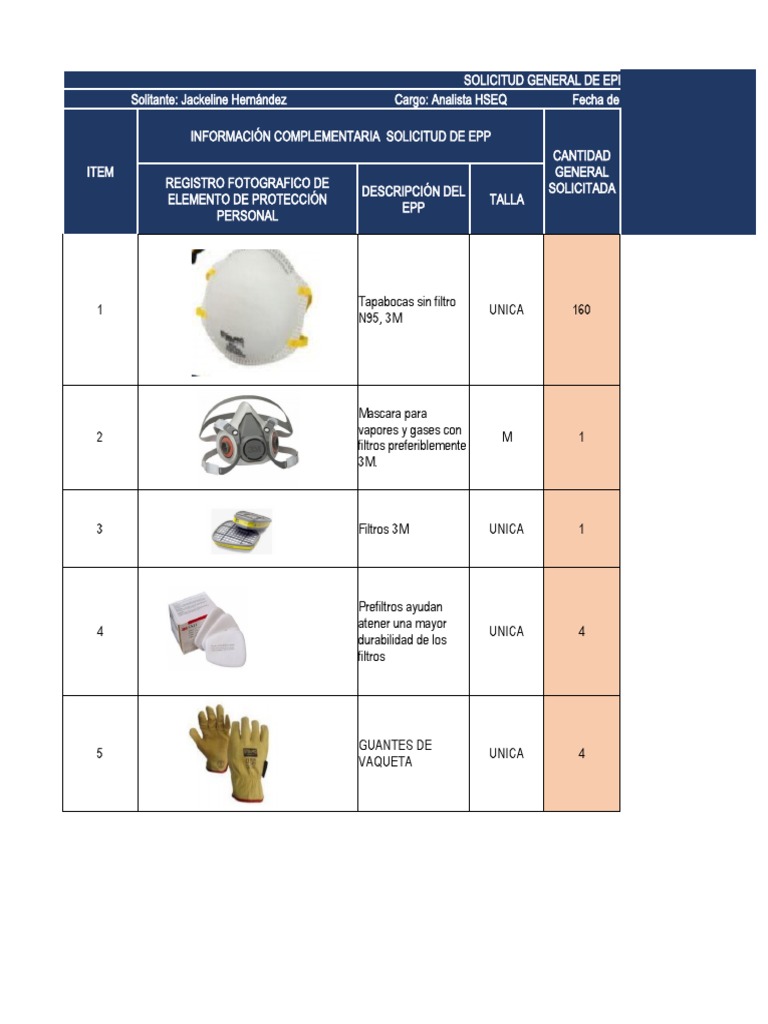 Pedido Epp Septiembre | PDF