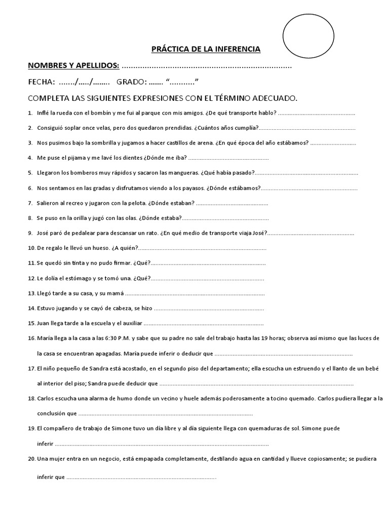 Práctica de La Inferencia | PDF