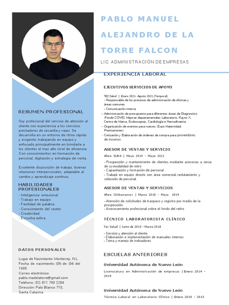 CV-Pablo Manuel Alejandro de La Torre Falcon | PDF