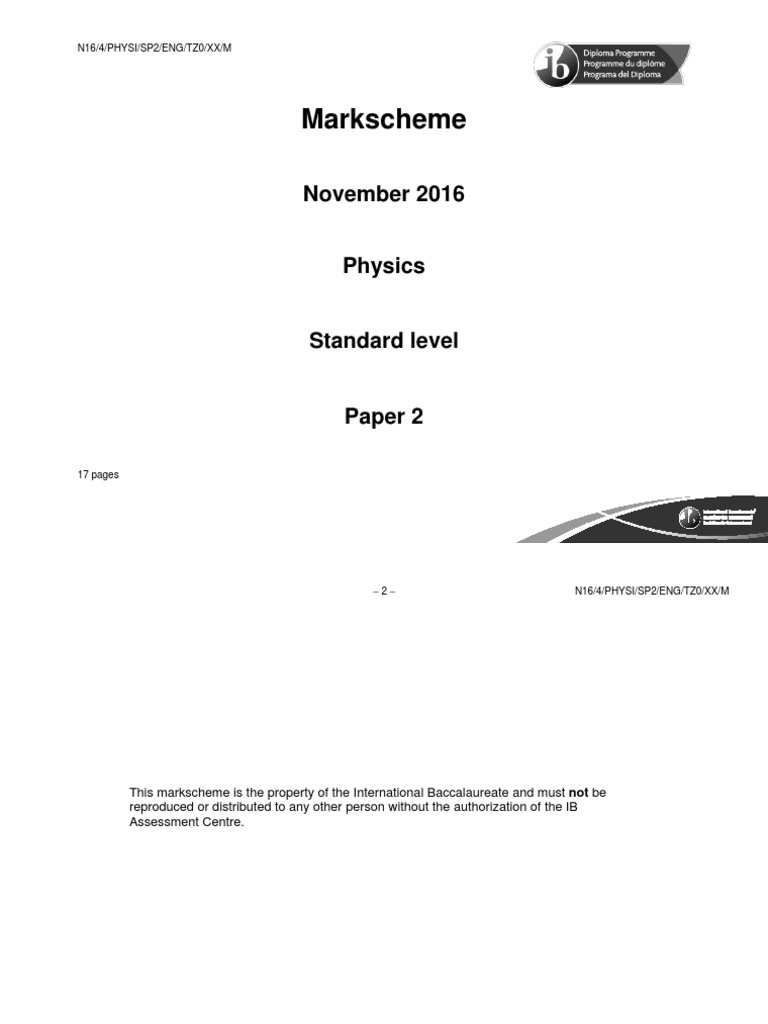 Physics Paper 2 SL Markscheme | PDF | Antenna (Radio) | Polarization (Waves)
