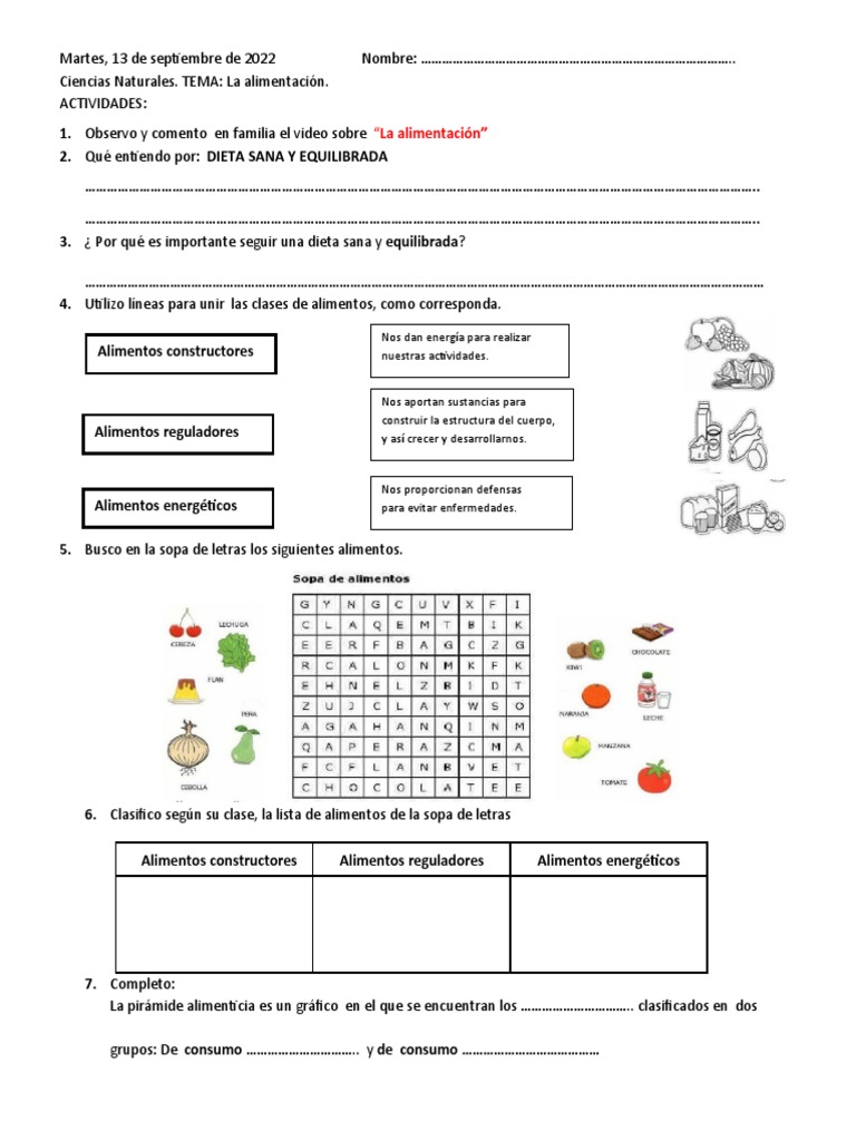 Ciencias Naturales La Alimentación | PDF | Alimentos | Dieta