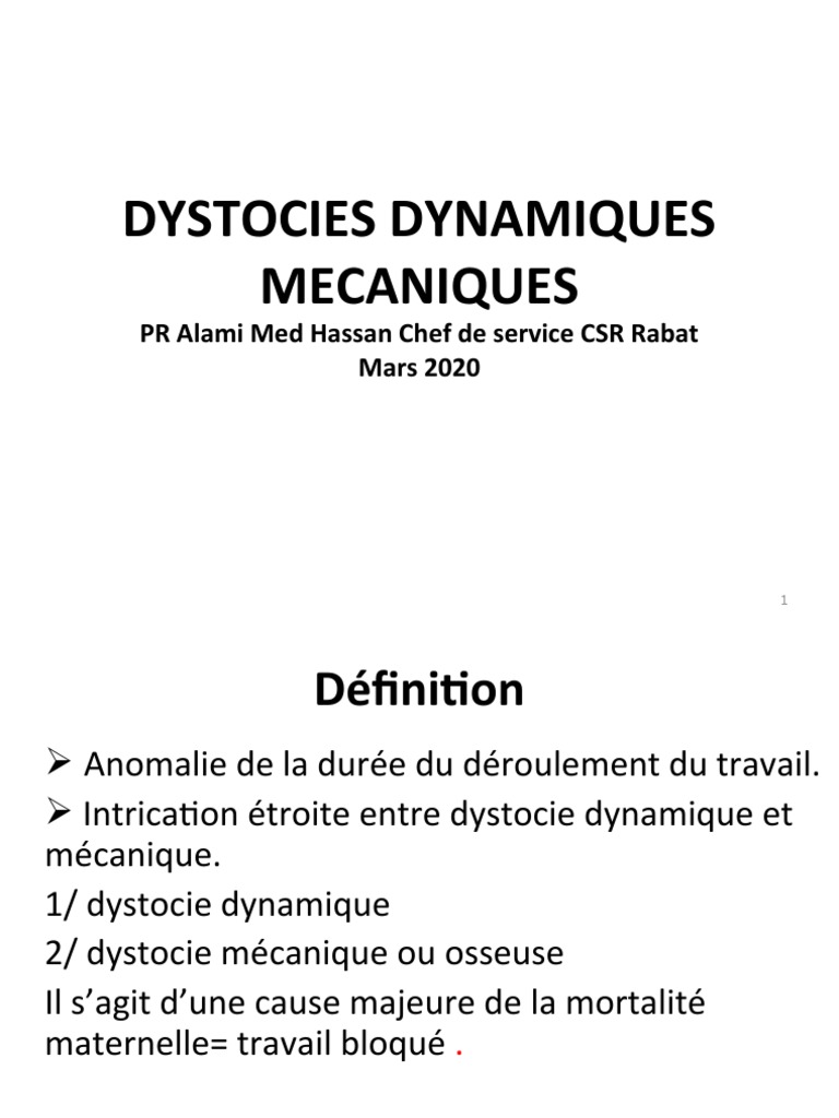 Dystocies Dynamiques Mecaniques | PDF | Accouchement | Utérus