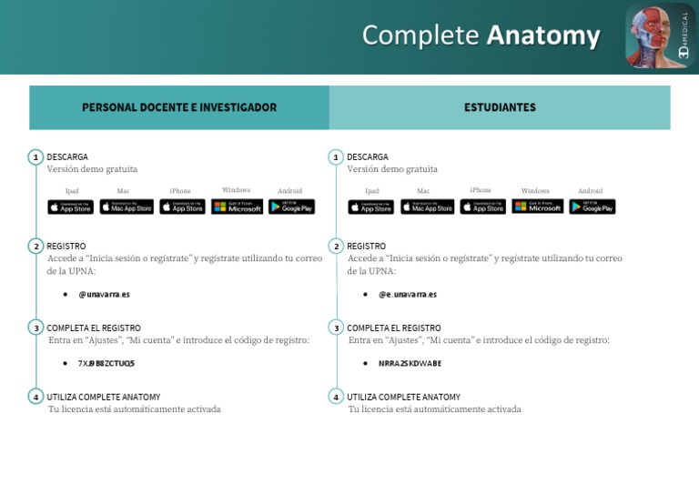 Registro y uso de Complete Anatomy UPNA | PDF