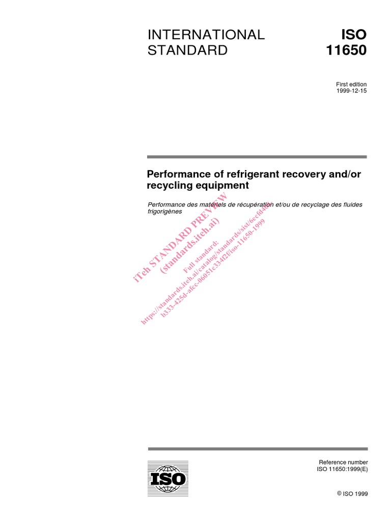 Iso 11650 1999 | Download Free PDF | International Organization For Standardization | Pressure