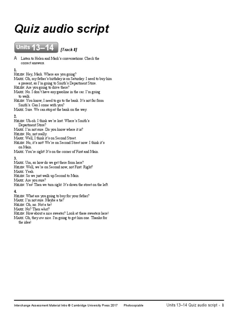 IC5 Intro WQ U13to14 Script | PDF
