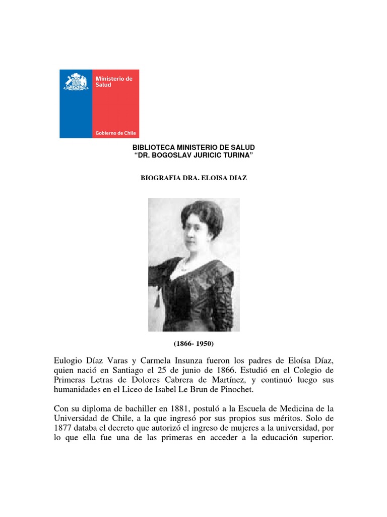 Biografia Dra Eloisa Diaz | PDF | Medicina | Cuidado de la salud
