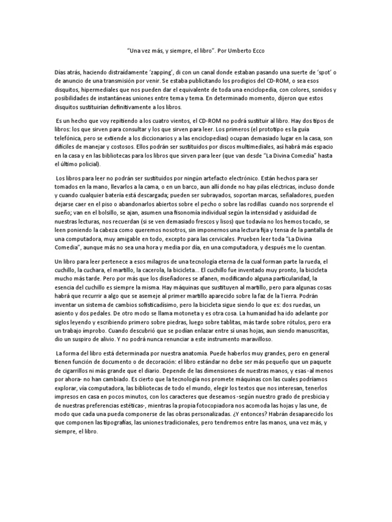 La irremplazable esencia del libro | PDF