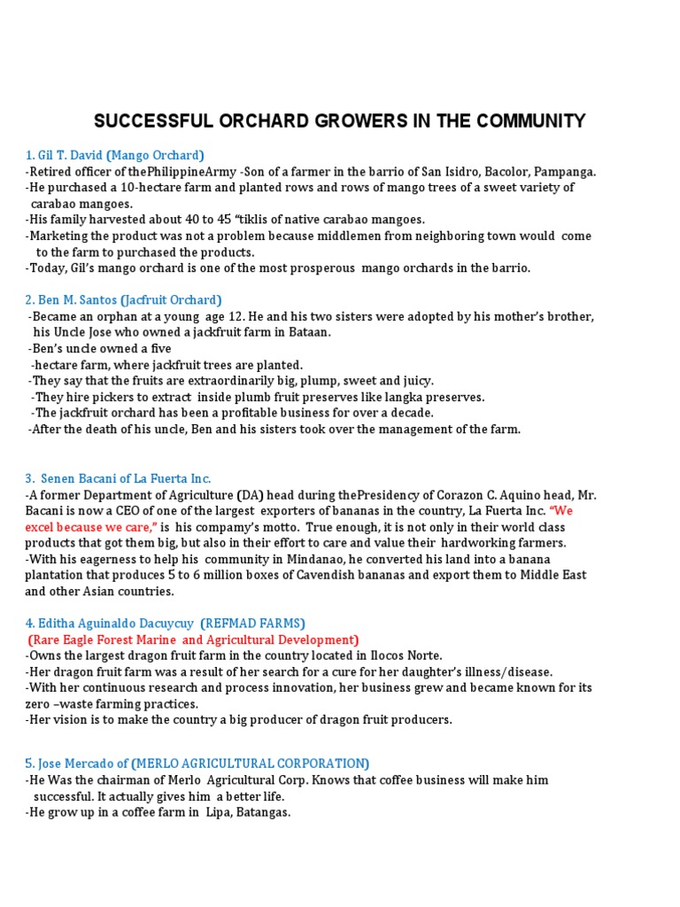 Successful Orchard Growers in The Community 2 | PDF | Soil | Organic Matter