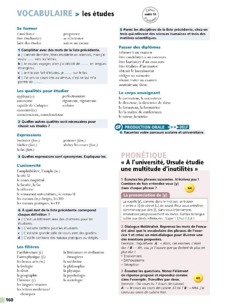 Vocabulaire Les Études | PDF