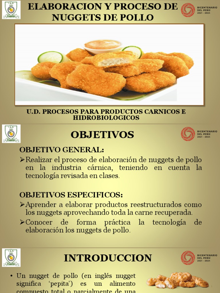 03 - Elaboracion y Proceso de Nuggets de Pollo - Procesos Carnicos e Hidrobiologicos | PDF ...