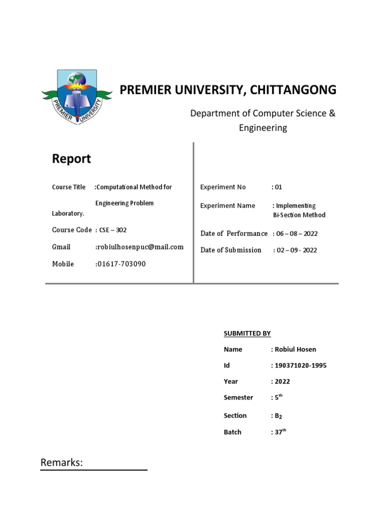 Bi-Setion Method Lab Report.. | Download Free PDF | Algorithms ... Bi-Setion Method Lab Report.. | Download Free PDF | Algorithms ...