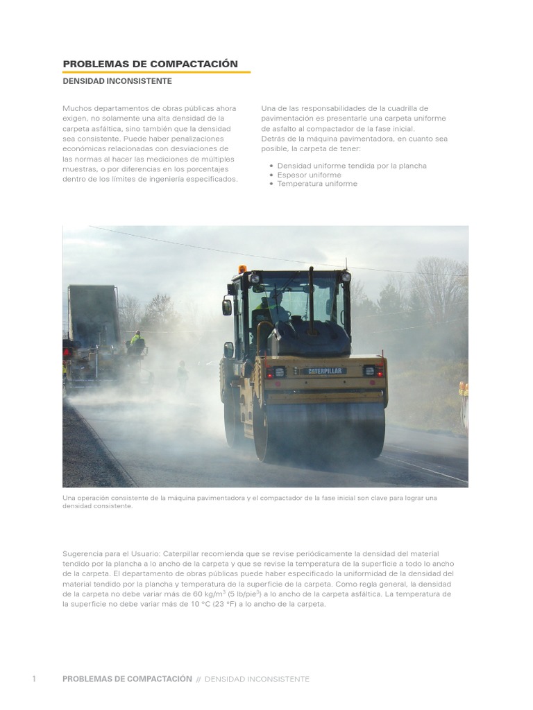 Densidad Inconsistente en Una Carpeta Asfaltica | PDF | Temperatura ...