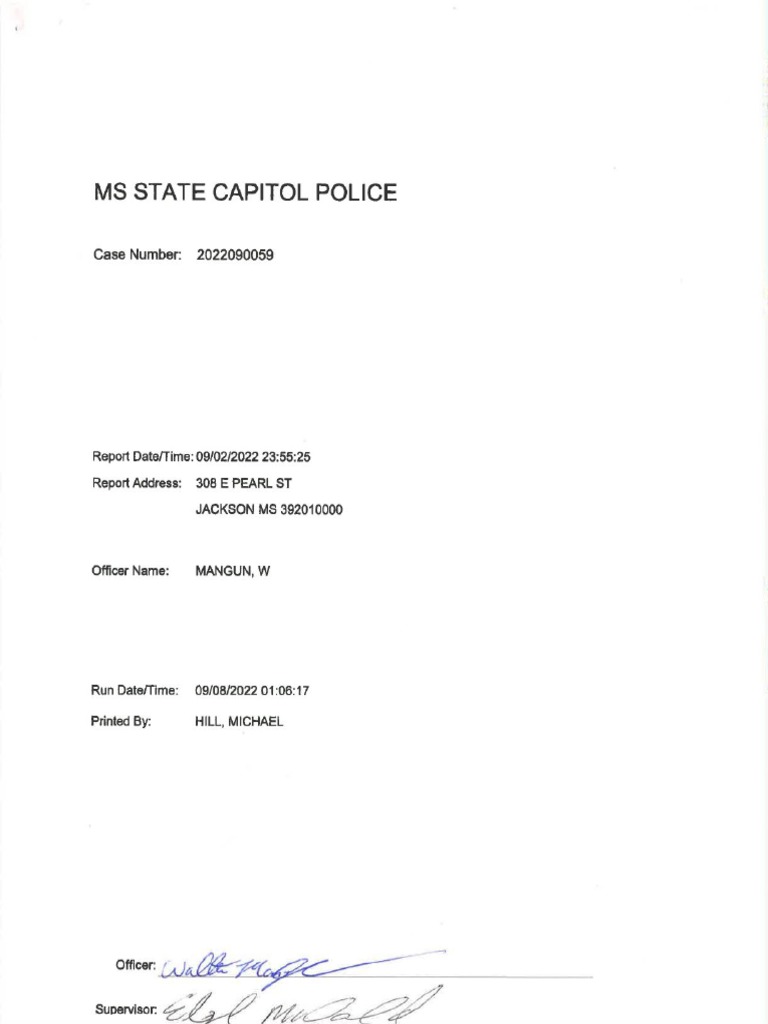 Redacted Incident Report Provided by Capitol Police | PDF