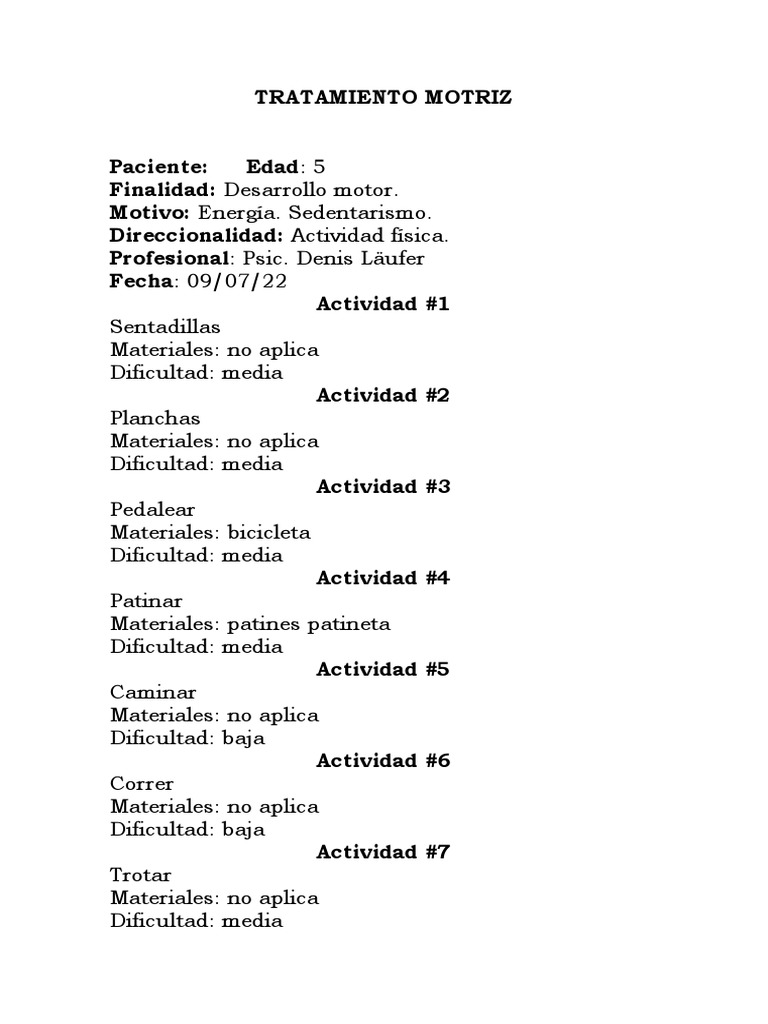 Tratamiento Motriz | PDF | Crecimiento personal y profesional