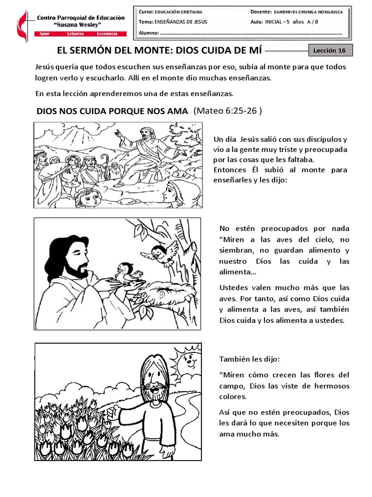 Lección 16 Dios Cuida de Mi | PDF | Dios | Lección