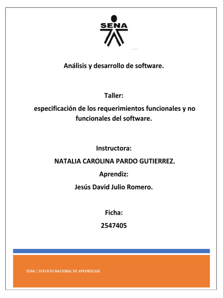 Análisis y Desarrollo de Software.: Sena - Servicio Nacional de Aprendizaje | PDF | Software ...