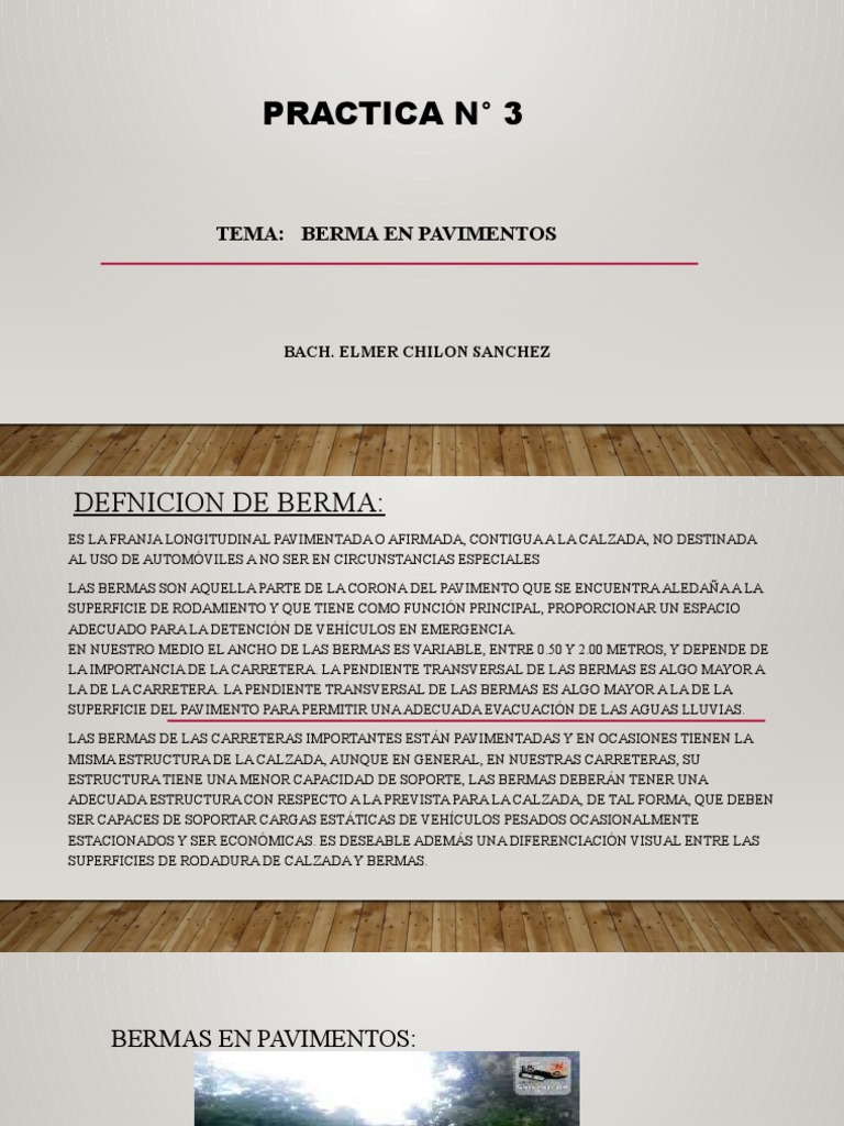 Diapositiva Bermas en Pavimentos | PDF