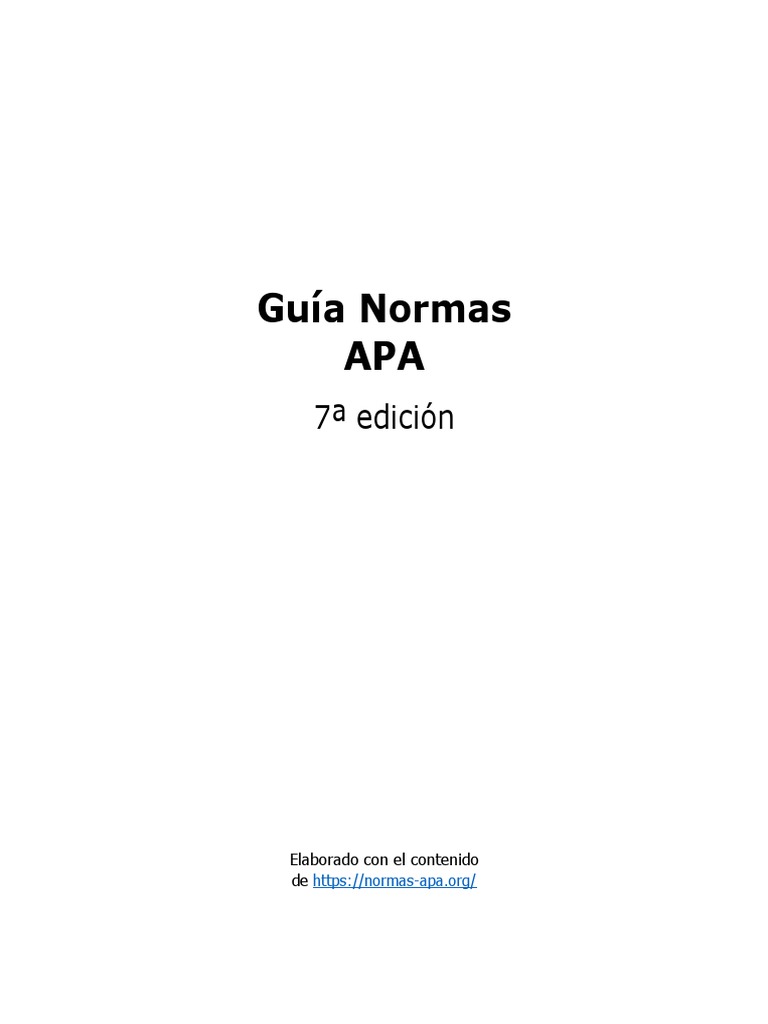 Guia Normas APA 7ma Edicion | PDF | Sumario abstracto) | Estilo apa