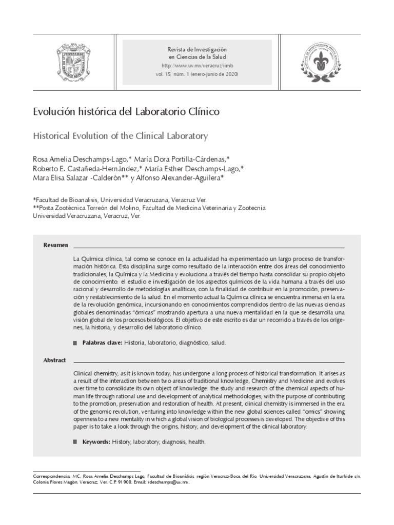 Evolución Histórica Del Laboratorio Clínico: Historical Evolution of ...