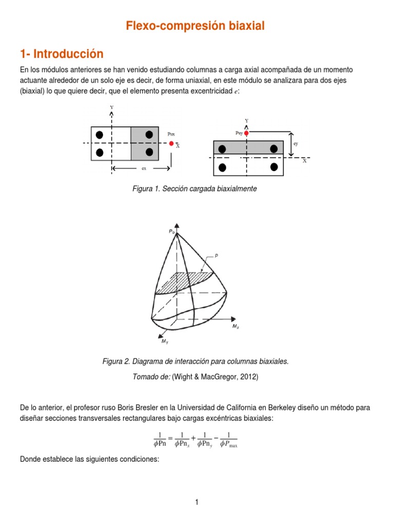 1 Flexo-Compresión Biaxial | PDF | Mecánica de Medios Continuos | Deformación (Mecánica)