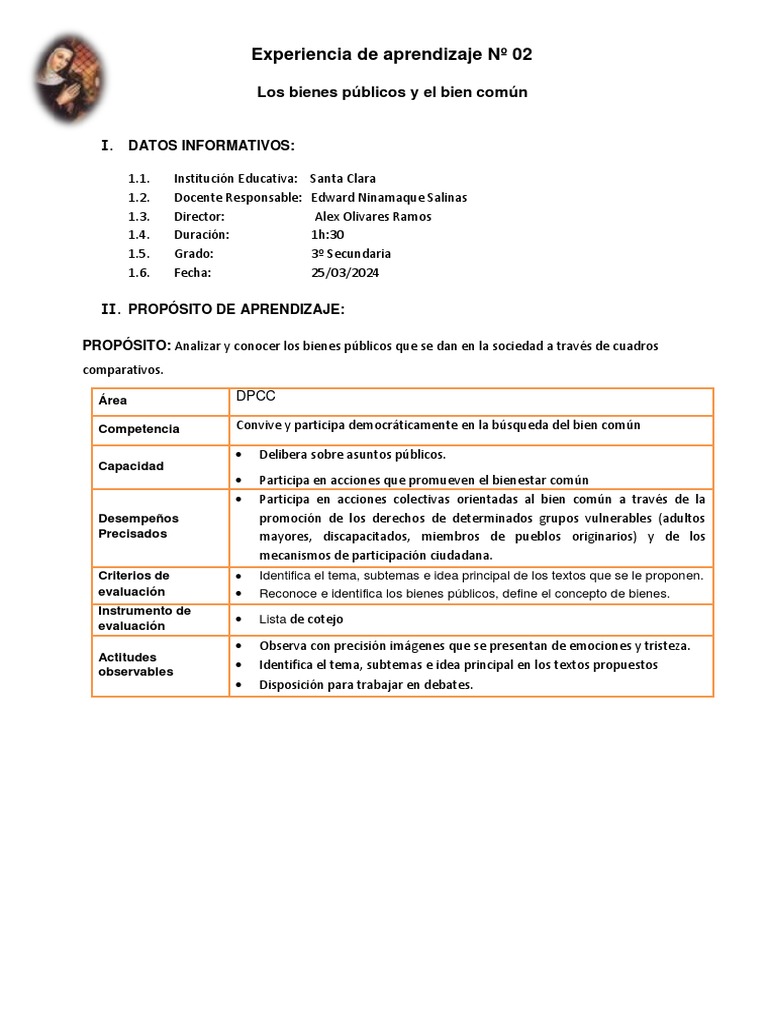 Experiencia de Aprendizaje #02 | PDF | Bien común | Democracia