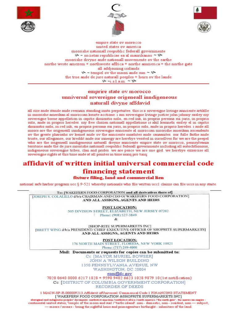 MACN-A000009922 - Affidavit of Universal Commercial Code 1 (Shop Rite ...