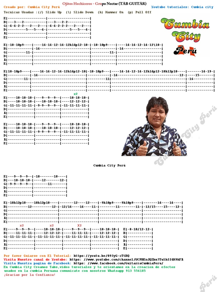 Ojitos Hechiceros - Grupo Nectar (Tablatura de Guitarra) | PDF