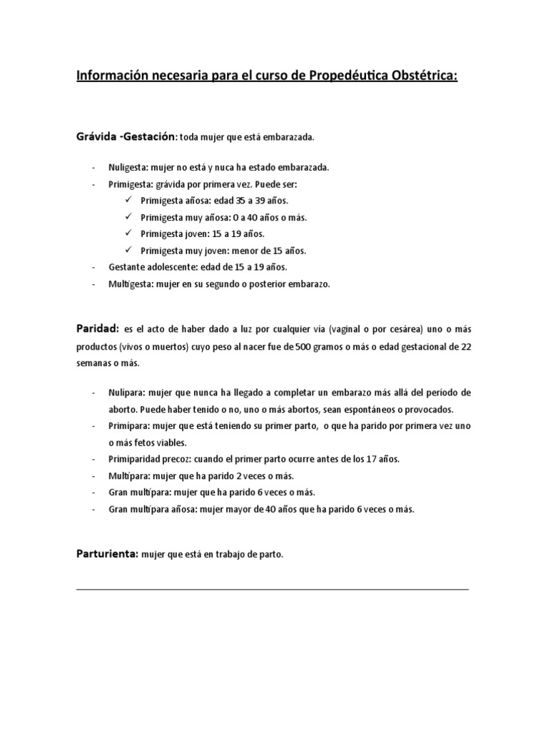Información Propedéutica Obstétrica | PDF | Menstruación | Ciclo menstrual