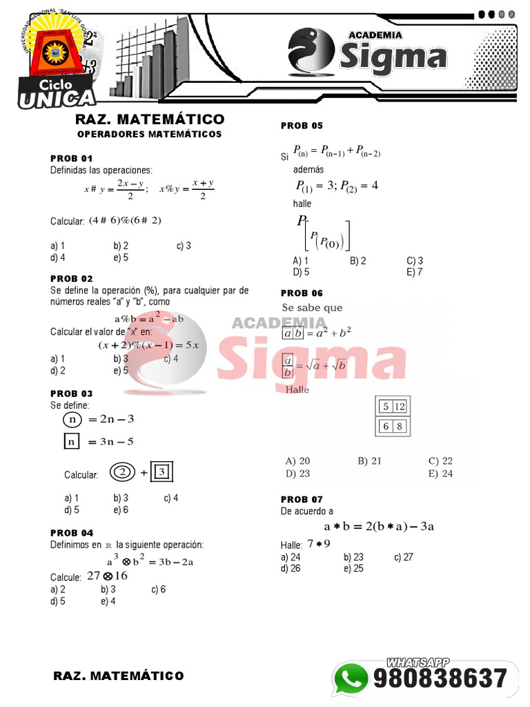 Raz Matematico - Operadores | PDF | Matemáticas