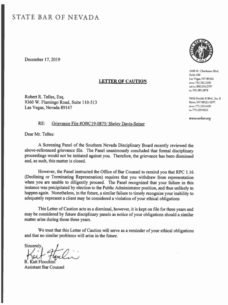 Telles Caution Letter | PDF