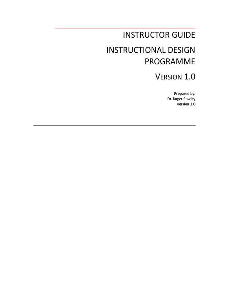 Instructor Guide Version Pdf Instructional Design Teaching Method
