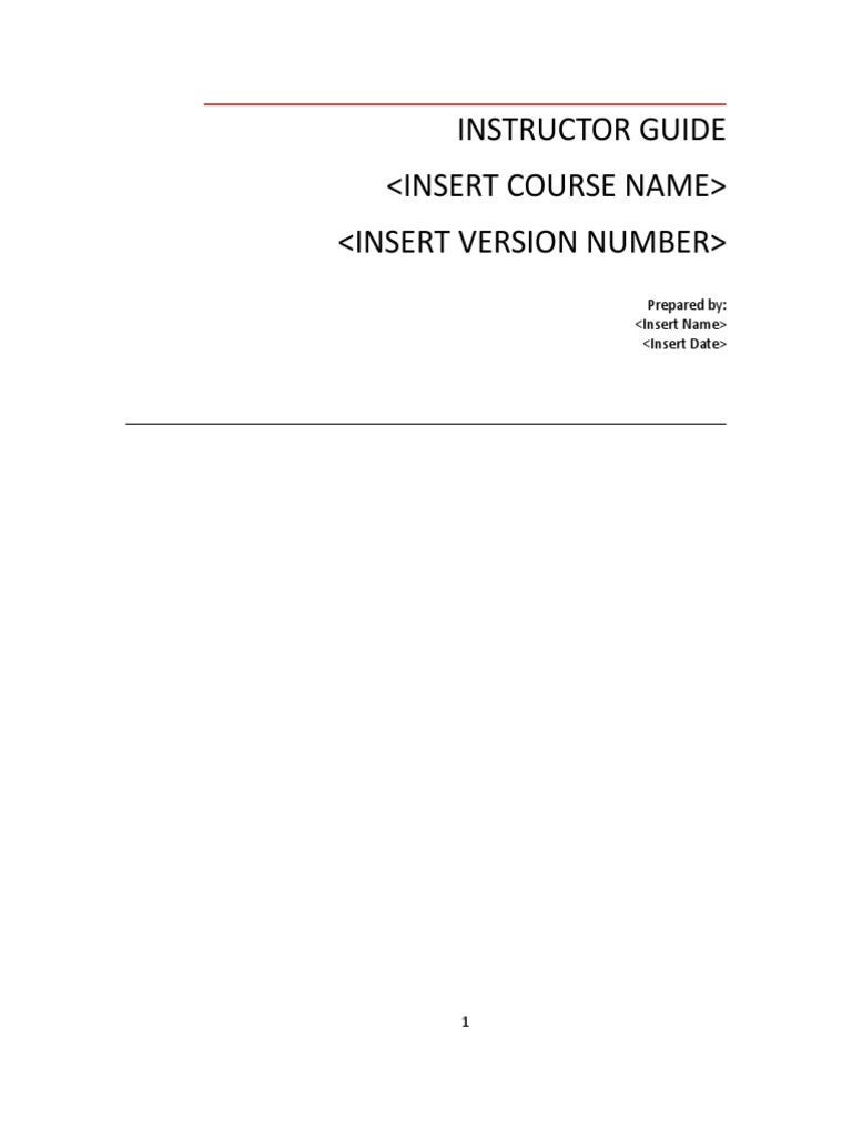 Templates Instructor Guide | PDF | Teaching Method | Learning Templates Instructor Guide | PDF | Teaching Method | Learning