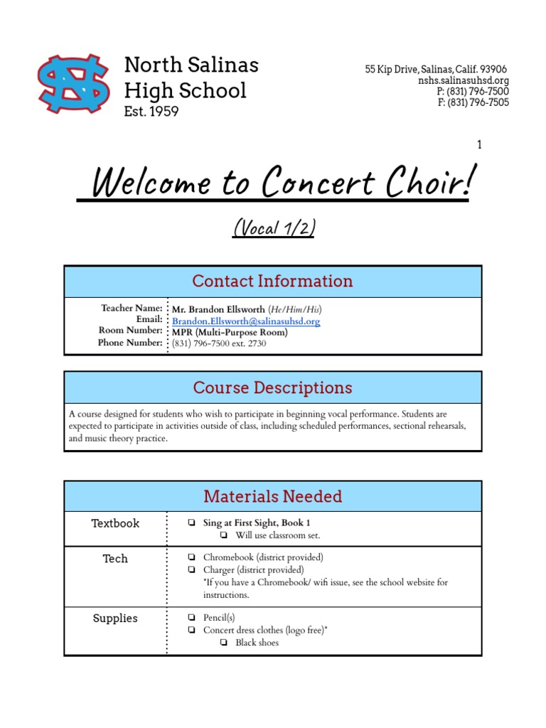 NSHS Concert Choir Guide | PDF | Academic Dishonesty | Plagiarism