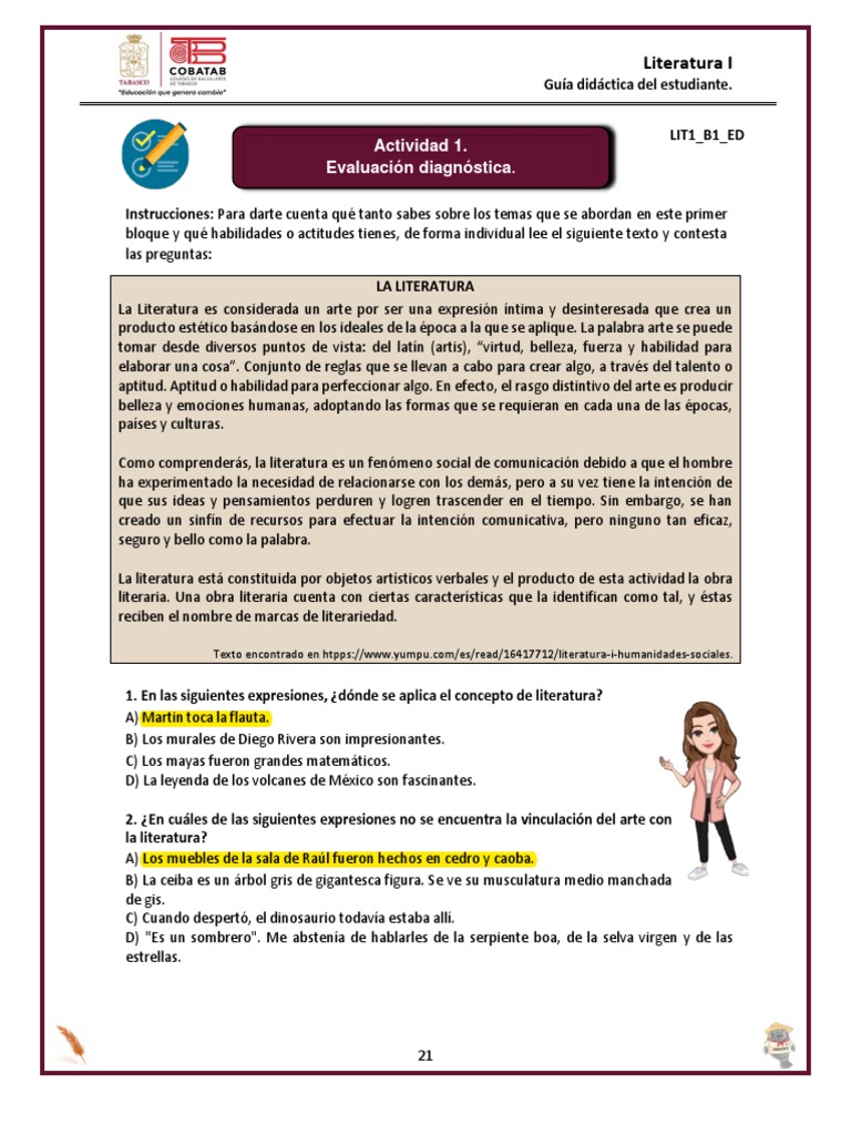 Act.1 Literatura | PDF | Las artes