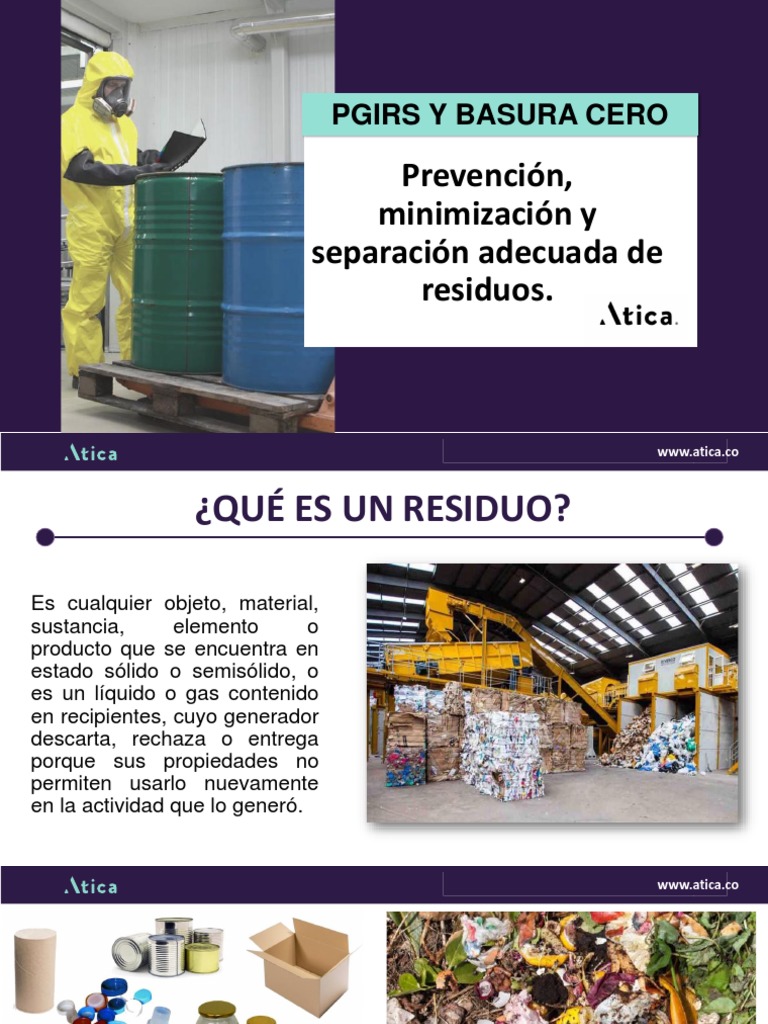 Capacitacion - PGIRS-BASURA CERO | PDF | Residuos | Reciclaje