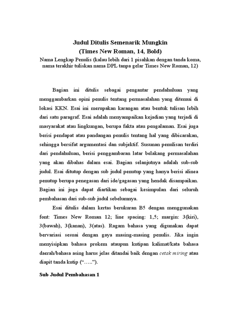 Template Artikel Bunga Rampai-Book Chapter | PDF