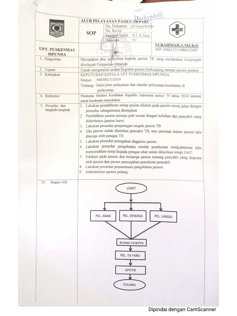 SOP Alur Pelayanan Pasien TB Paru | PDF