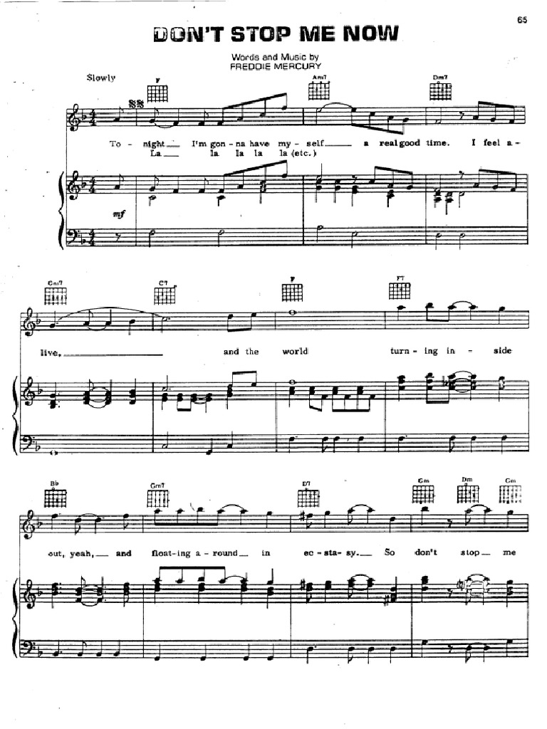 Queen Dont Stop Me Now | PDF