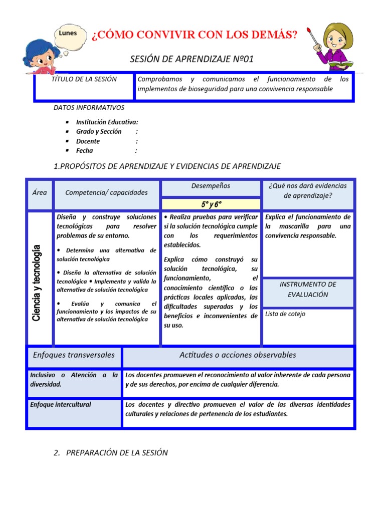 ¿Cómo Convivir Con Los Demás?: Sesión de Aprendizaje Nº01 | PDF ...
