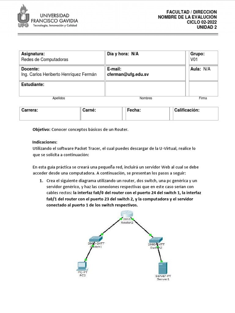 Guia Práctica #4 | PDF | Dirección IP | Enrutador (Computación)