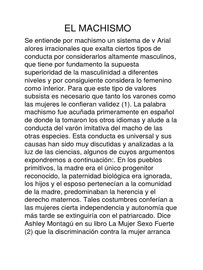 Documento 14 | PDF | Machismo | Mujer