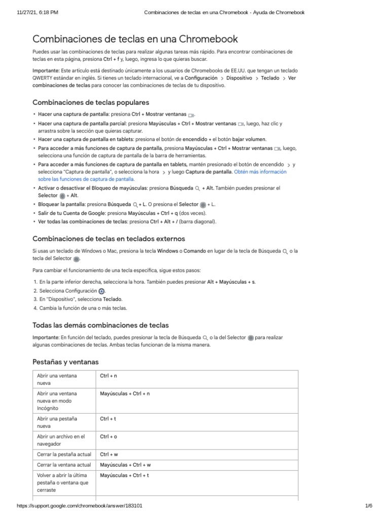 Combinaciones Teclas | PDF | Ventana (informática) | Archivo de computadora