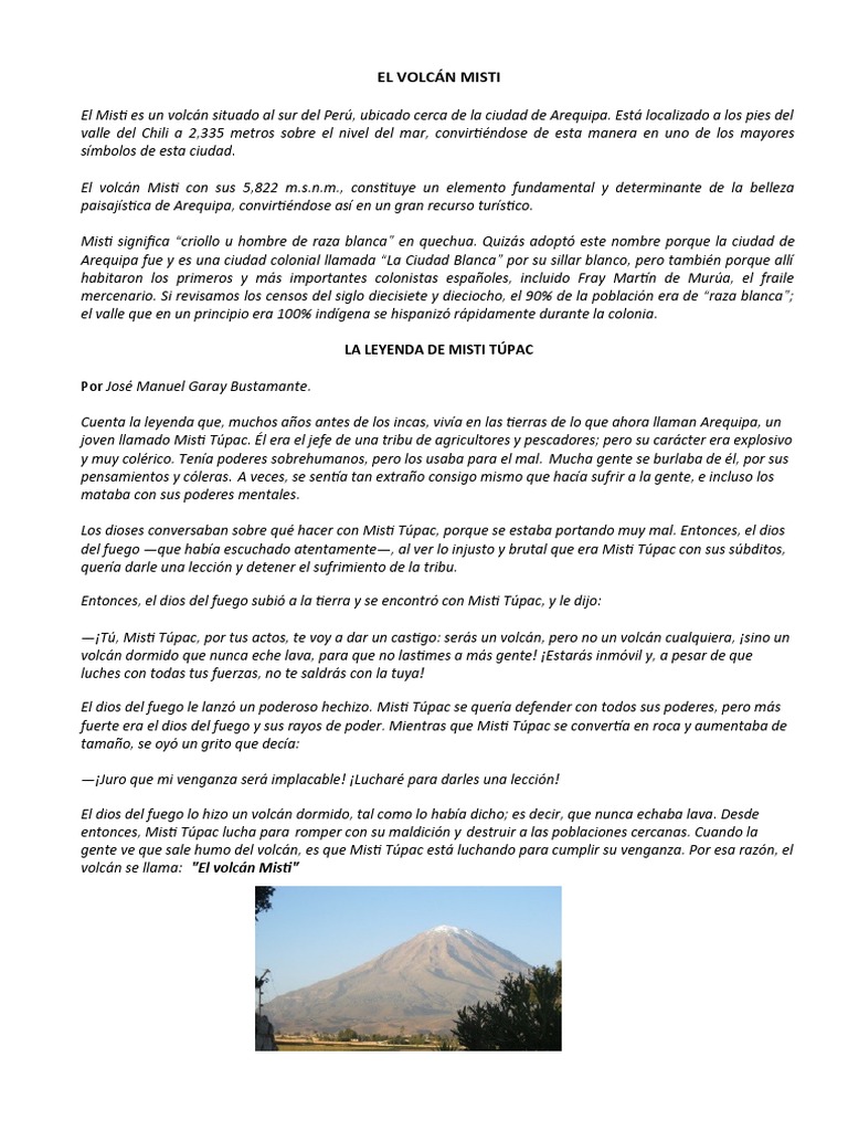 El Volcán Misti - Ciclo Vi | PDF