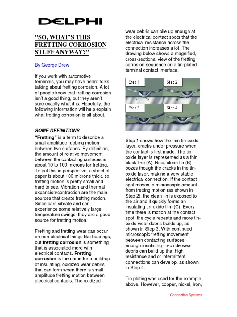 Fretting | PDF | Electrical Connector | Wear