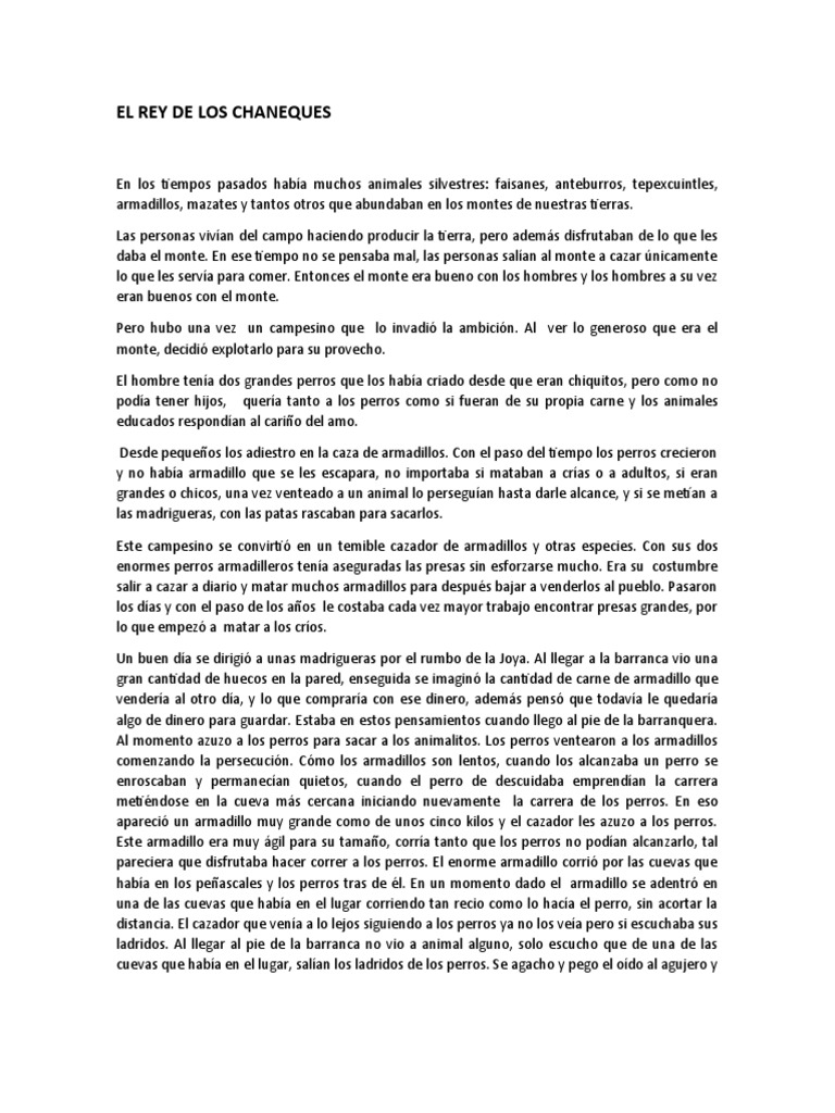 La Leyenda Del Rey De Los Chaneques Pdf Caza