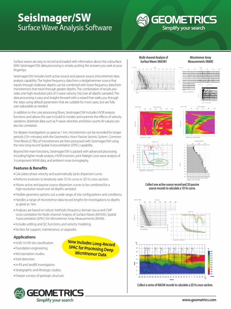 SeisImager/SW: Surface Wave Analysis Tool | PDF | Spatial Analysis ...