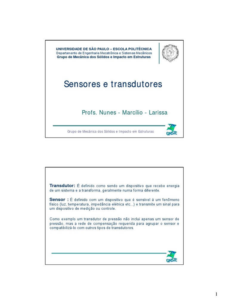 Sensores e Transdutores: Definições e Tipos | PDF | Termopar | Indutor